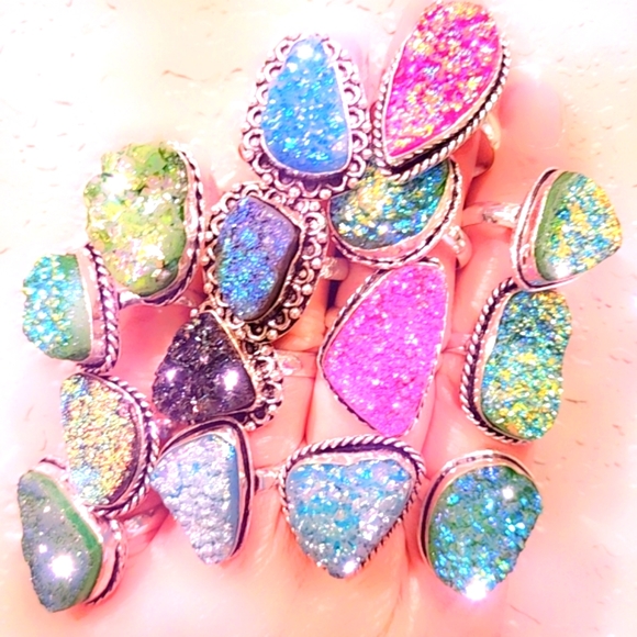 Jewelry | Druzy Rings For Live Ring Show | Poshmark